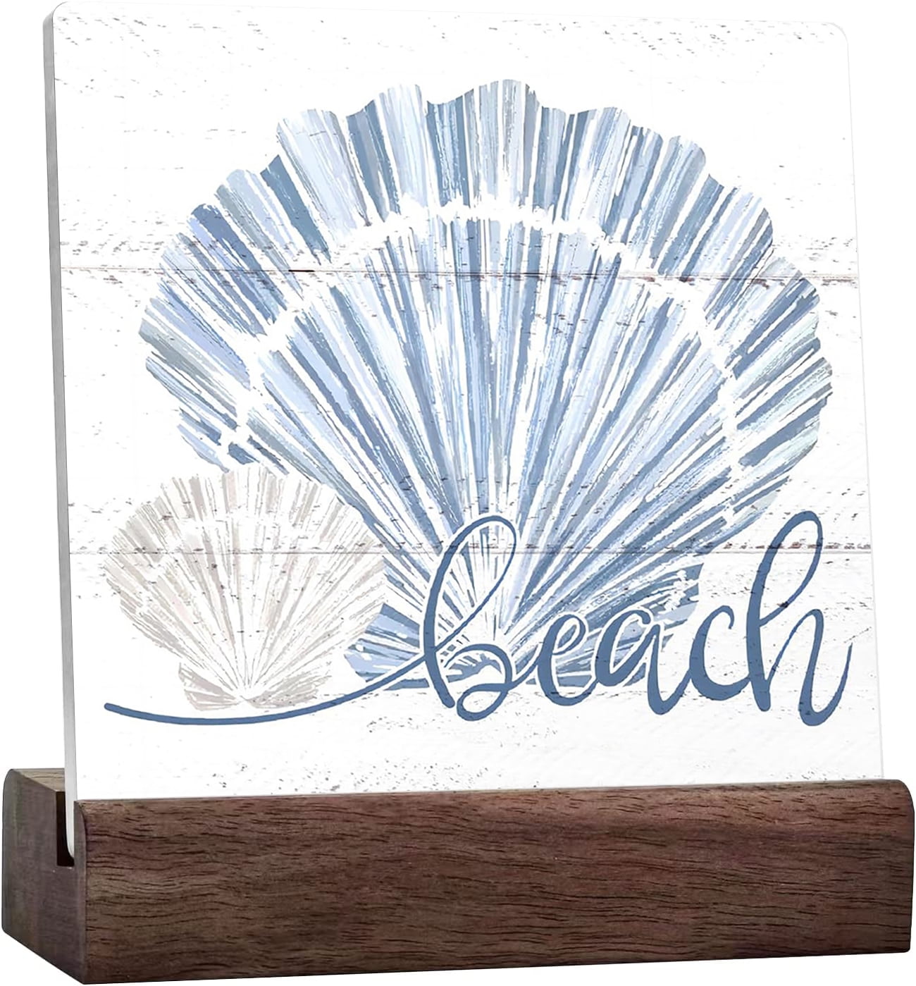 Summer Beach Decorations Ceramic Table Sign, Seashell Decor Summer Home ...