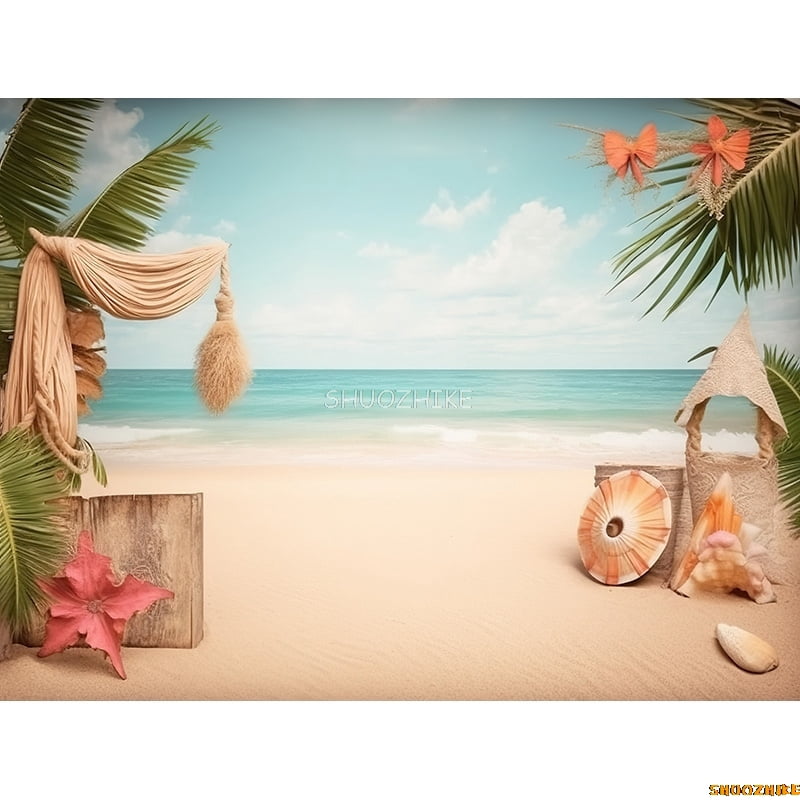 Summer Beach Digital Printed Photography Backdrops Tropical Holiday ...