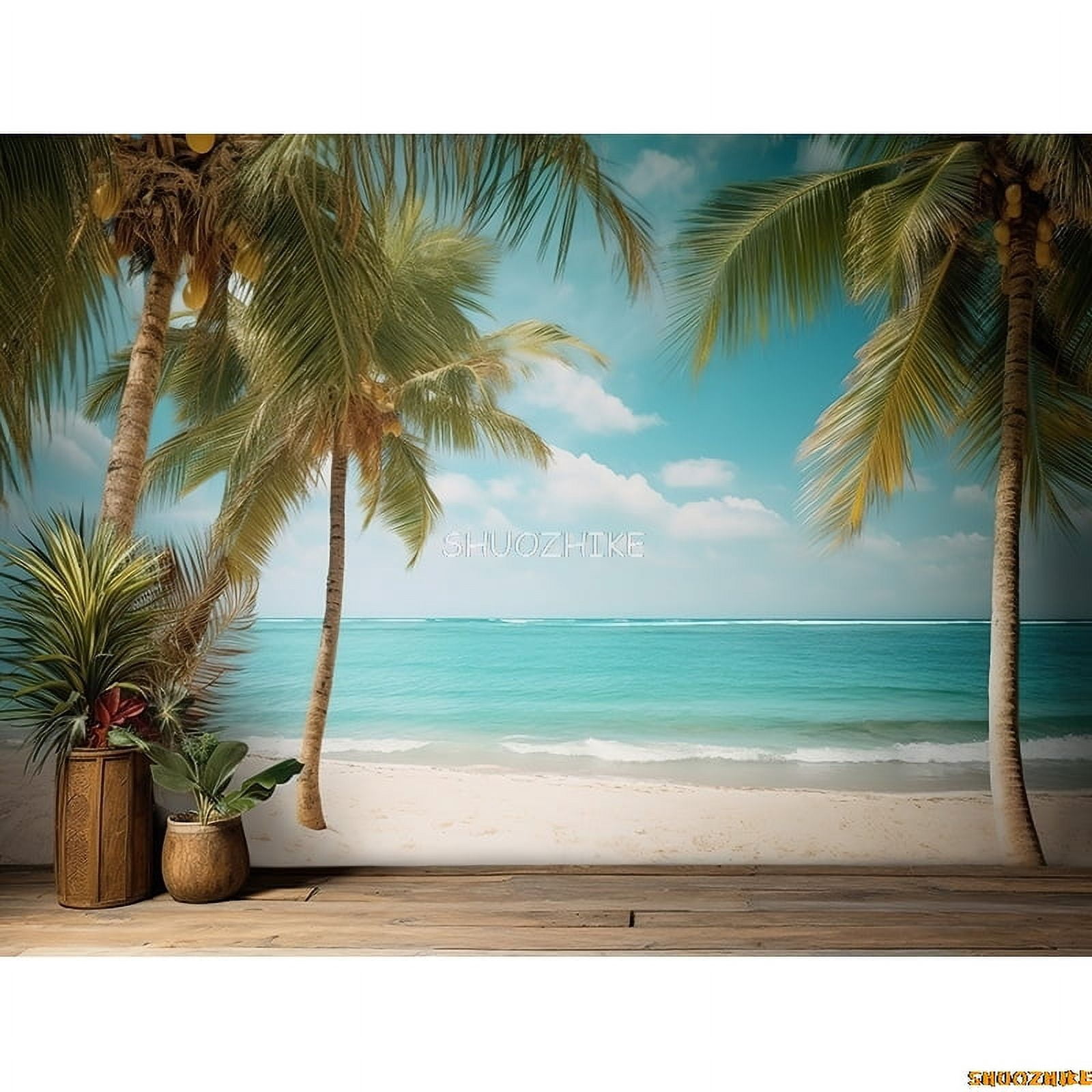 Summer Beach Digital Printed Photography Backdrops Tropical Holiday ...