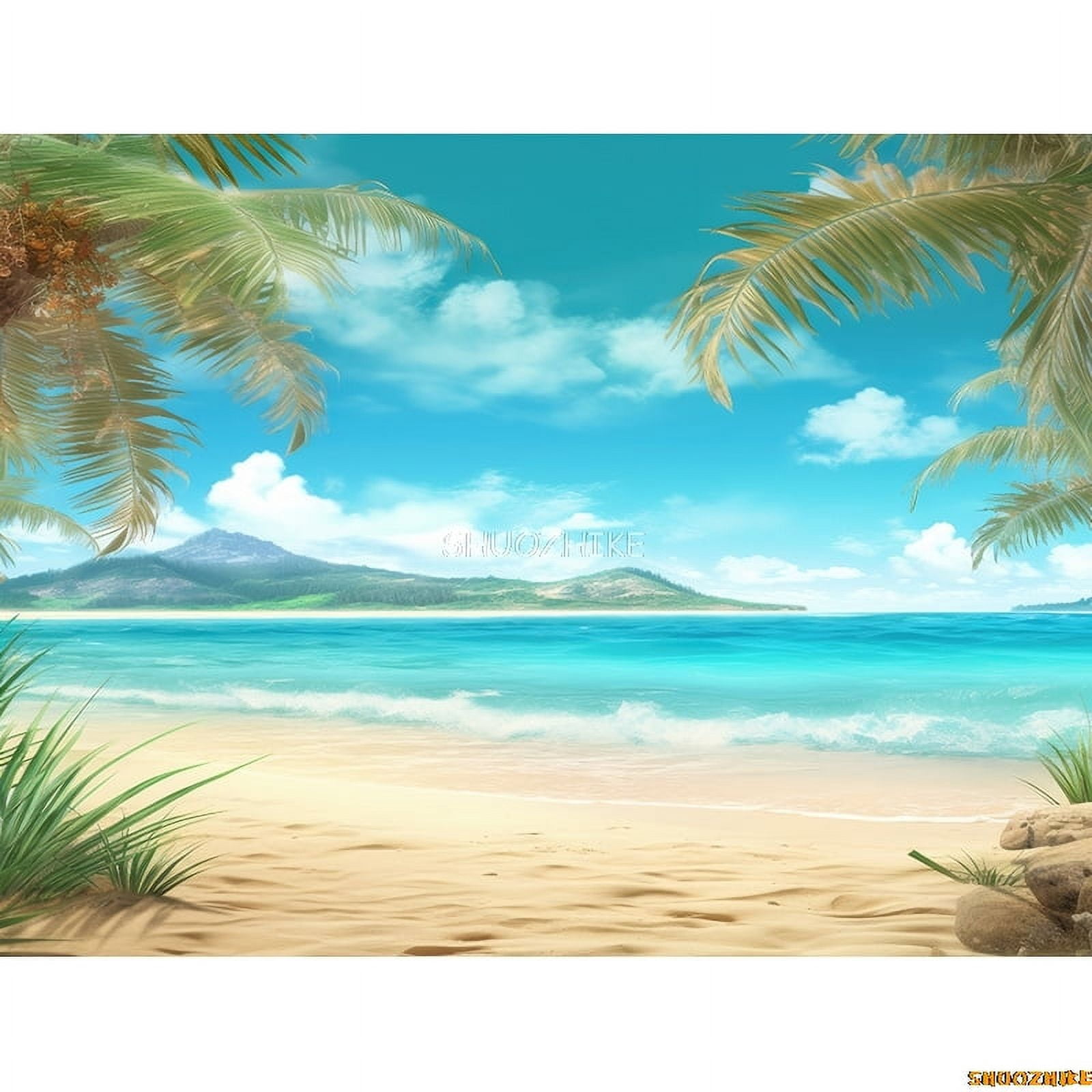Summer Beach Digital Printed Photography Backdrops Tropical Holiday ...