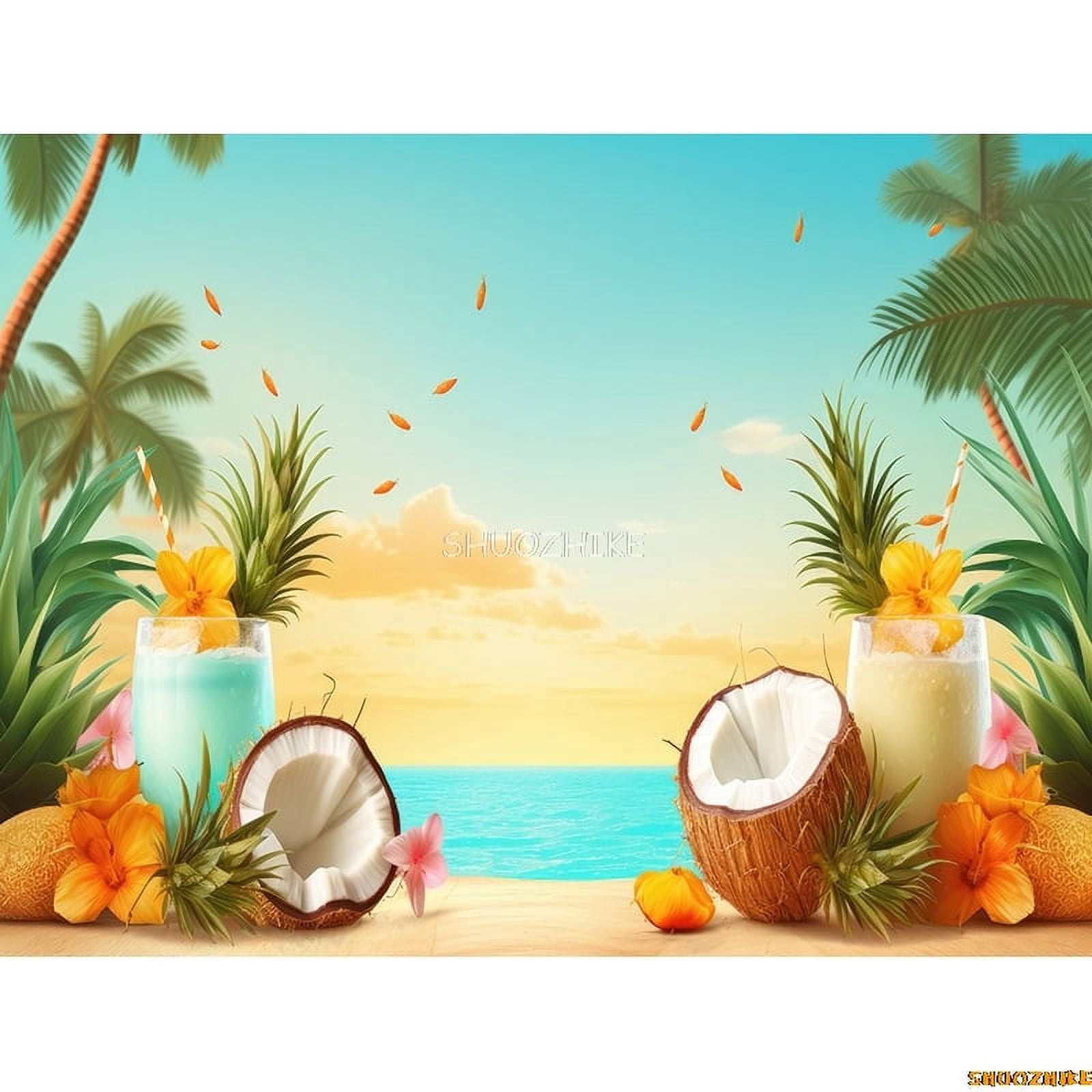 Summer Beach Digital Printed Photography Backdrops Tropical Holiday ...