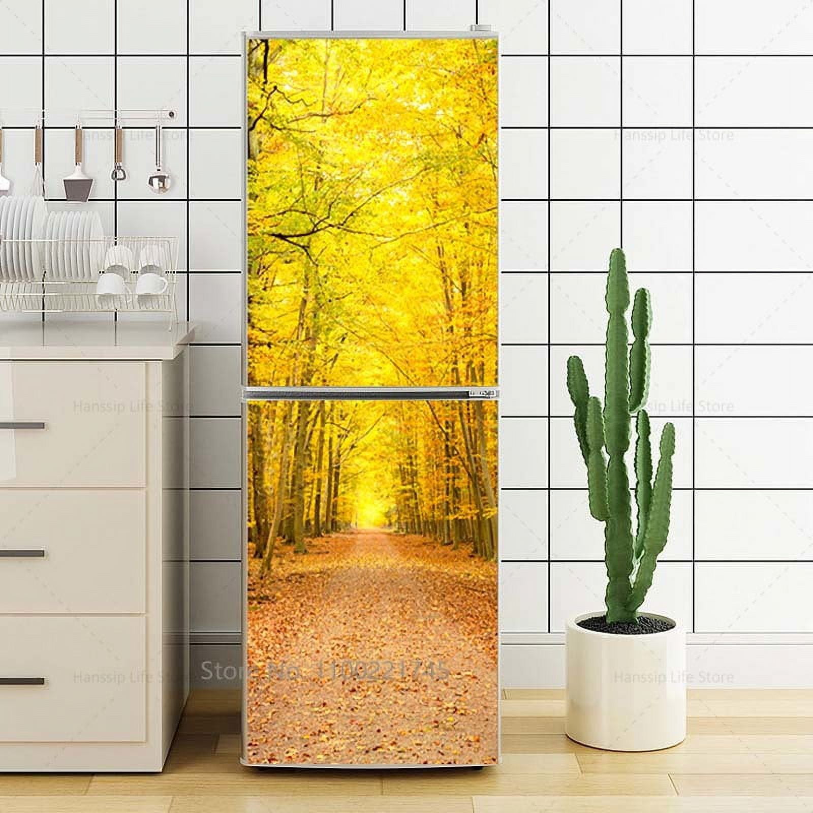 Summer Beach Fridge Mural 3D Refrigerator Stickers Waterproof Vinyl Sea ...