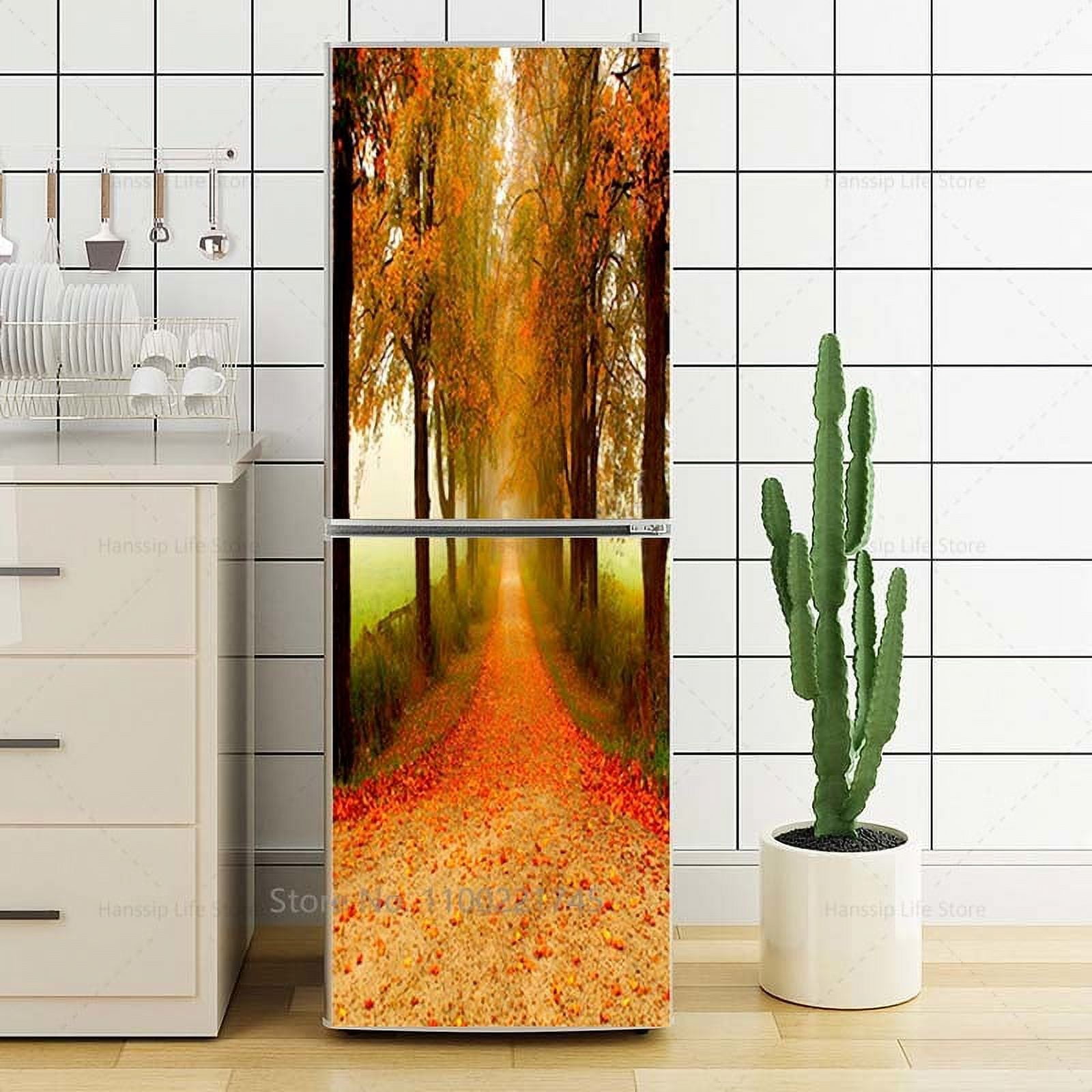 Summer Beach Fridge Mural 3D Refrigerator Stickers Waterproof Vinyl Sea ...