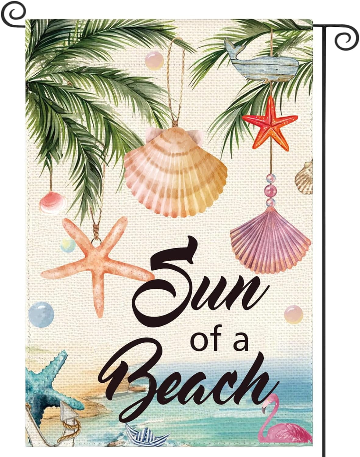 Summer Beach Garden Flag, Day in the Sun Beach Garden Flag, Shoreline ...