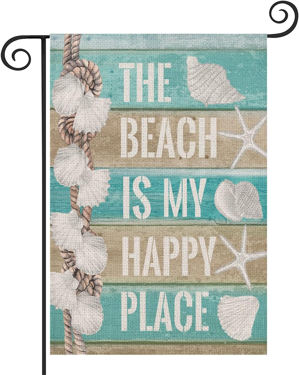Summer Beach Garden Flag Vertical 12.5x18 Double Sided Ocean Sea Shell ...