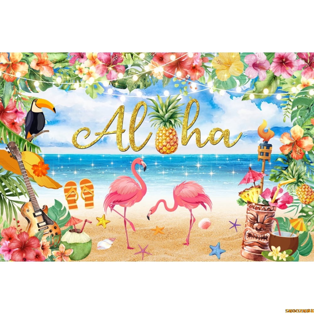 Summer Beach Hawaiian Photography Backdrop Seaside Tropical Hawaiian ...