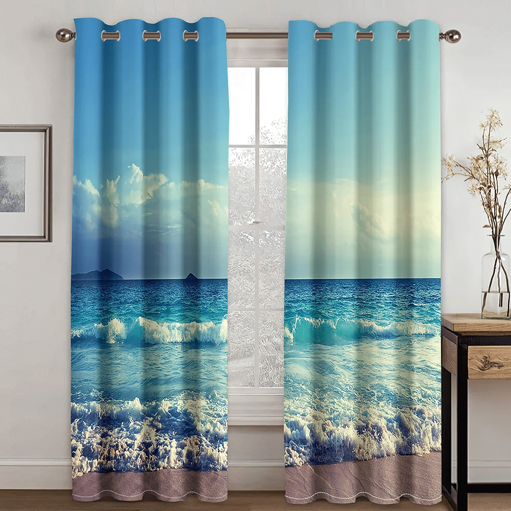 Summer Beach High Shading Curtain Adult Essential Bedroom Curtains ...