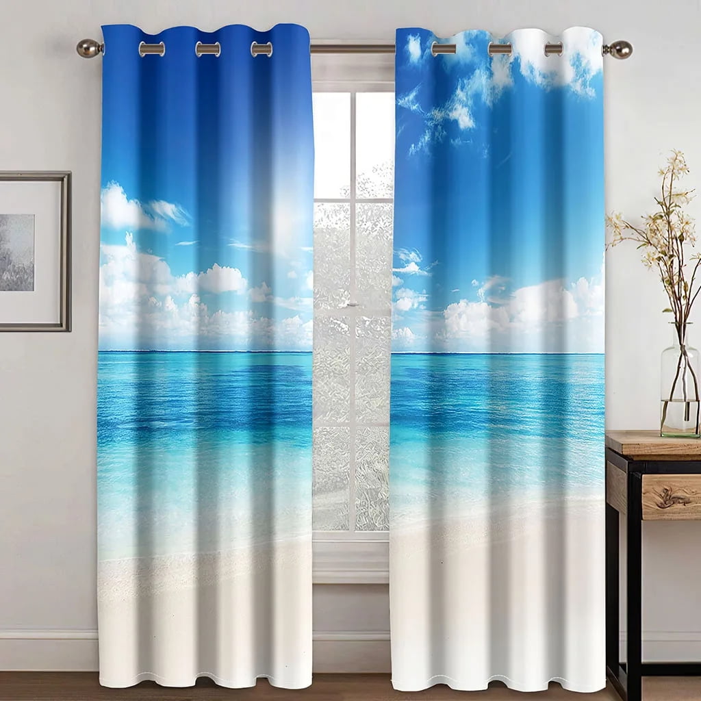 Summer Beach High Shading Curtain Adult Essential Bedroom Curtains ...