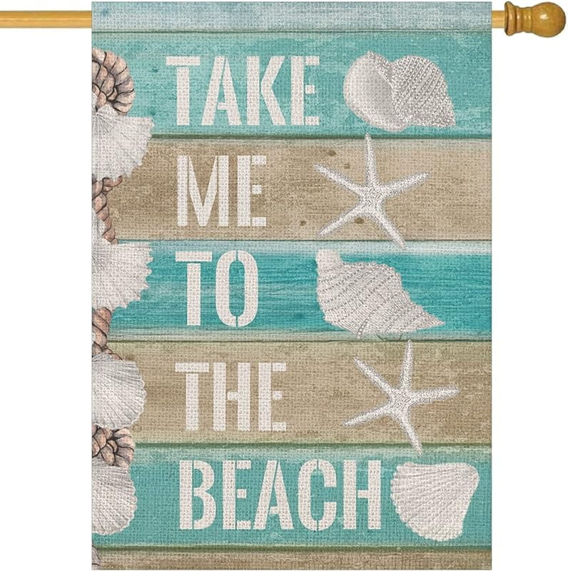 Summer Beach House Flag 28x40 Inch Double Sided Ocean Sea Shell ...