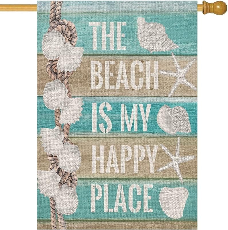 Summer Beach House Flag 28x40 Inch Double Sided Ocean Sea Shell ...