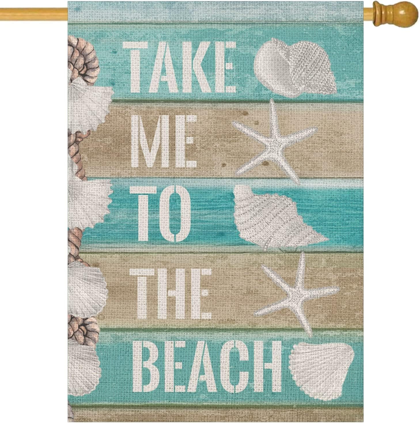 Summer Beach House Flag 28x40 Inch Double Sided Ocean Sea Shell ...