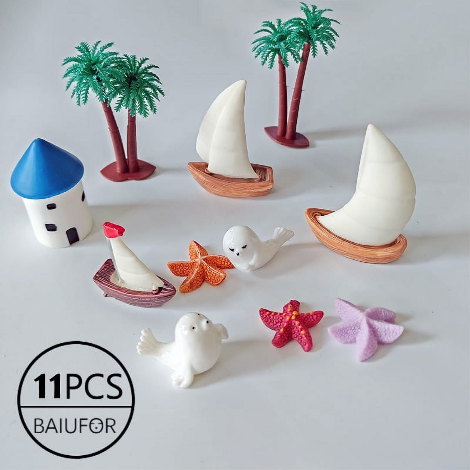 Summer Beach Landscape Seascape Ornaments Boat Starfish Sun Umbrella ...