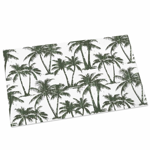 Summer Beach Palm Door Mat 18x30 Inch Tropical Country Coastal Dark ...