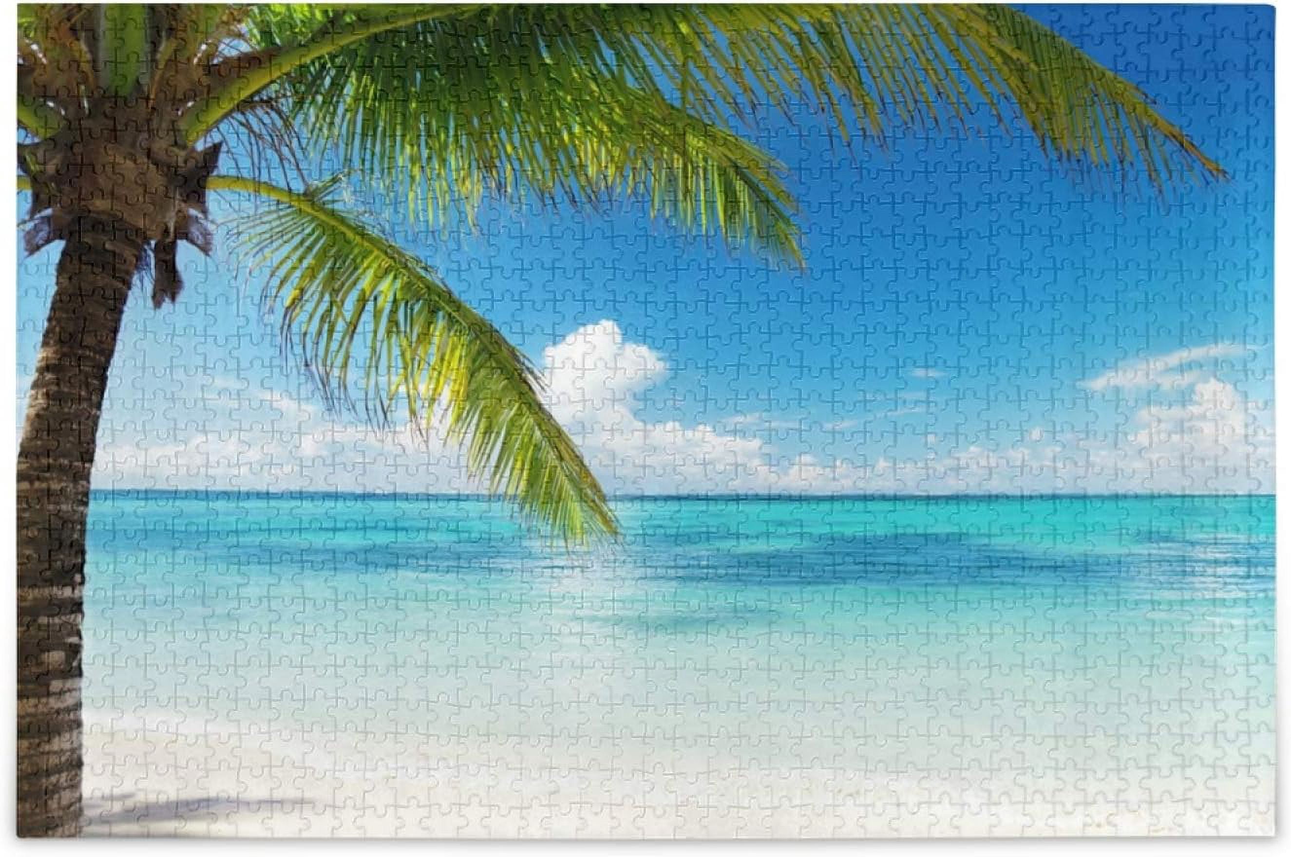 Summer Beach Palm Tree Jigsaw Puzzles for Adults 1000 Piece, Puzzles ...