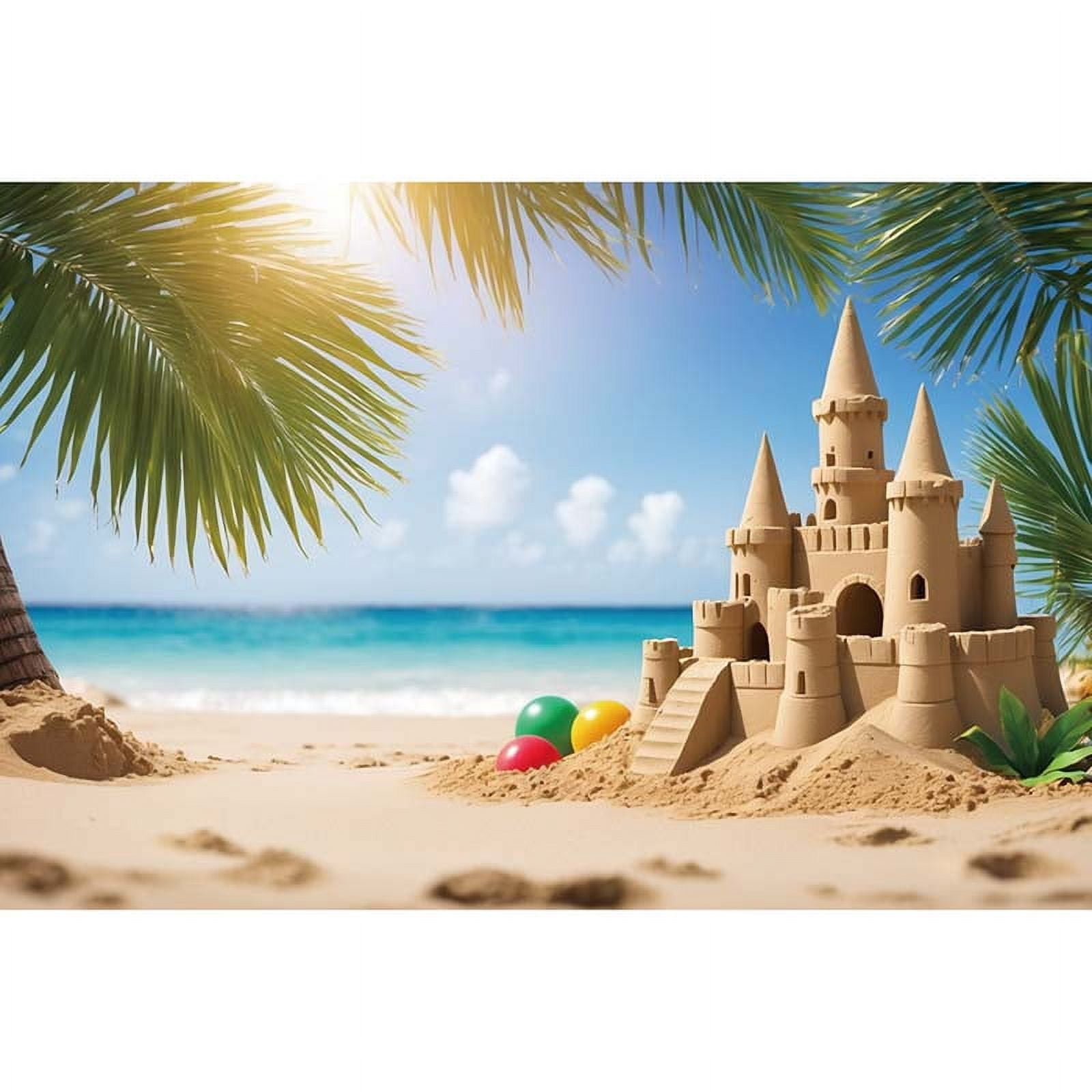 Summer Beach Party Holiday rations Backdrop Childr Sands Castle ...