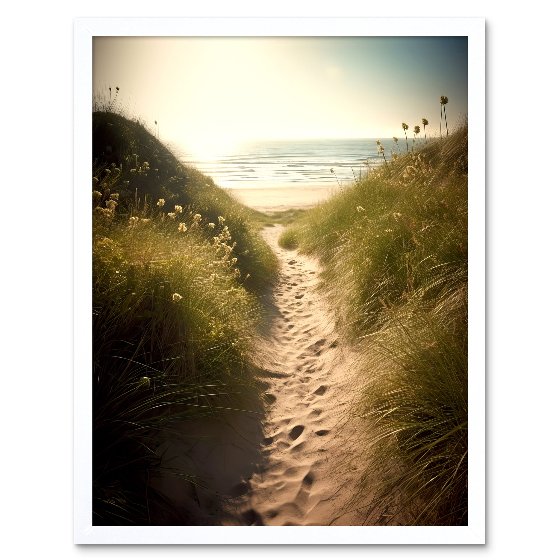 Summer Beach Path Photograph Bright Sunny Sandy Coastal Landscape ...