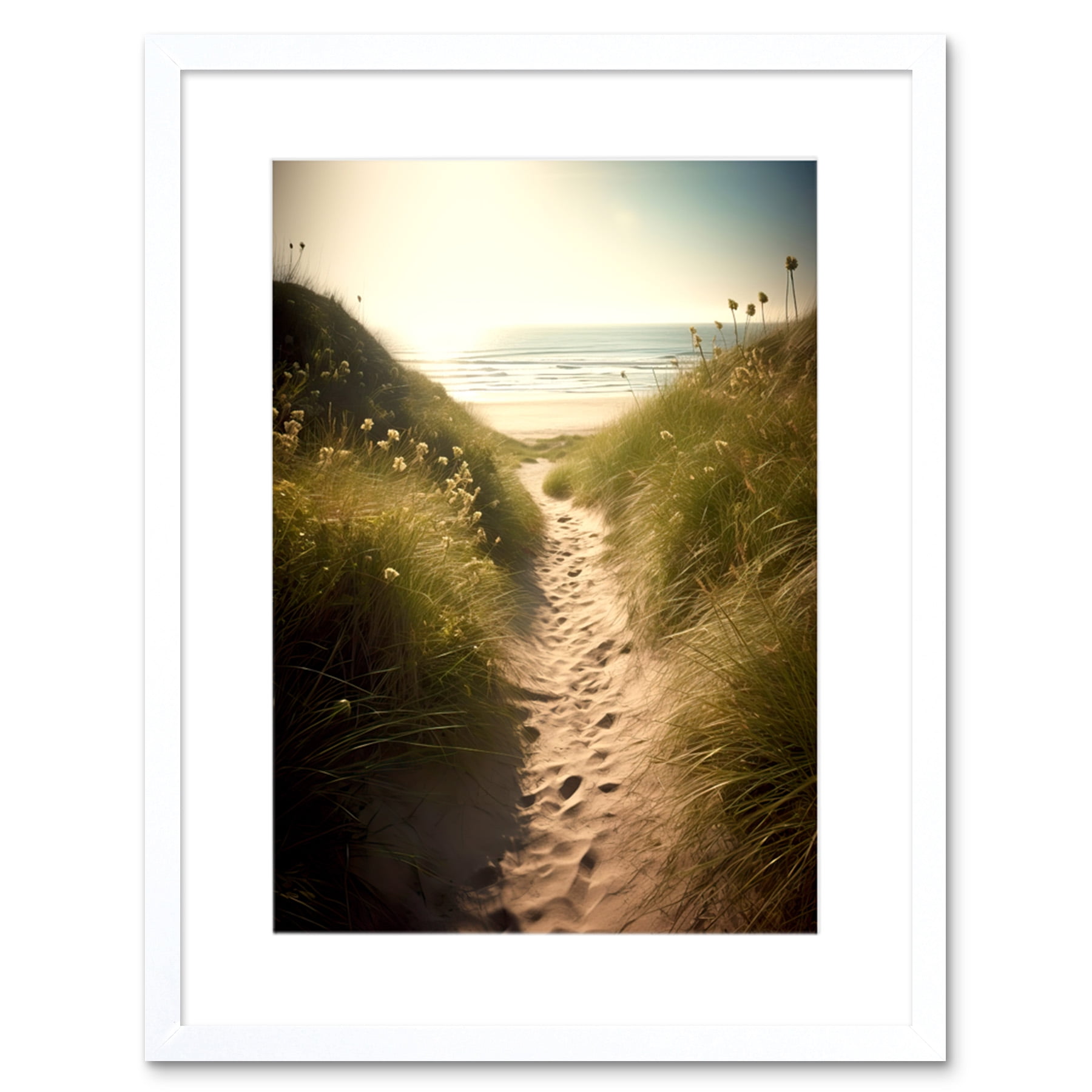 Summer Beach Path Photograph Bright Sunny Sandy Coastal Landscape ...