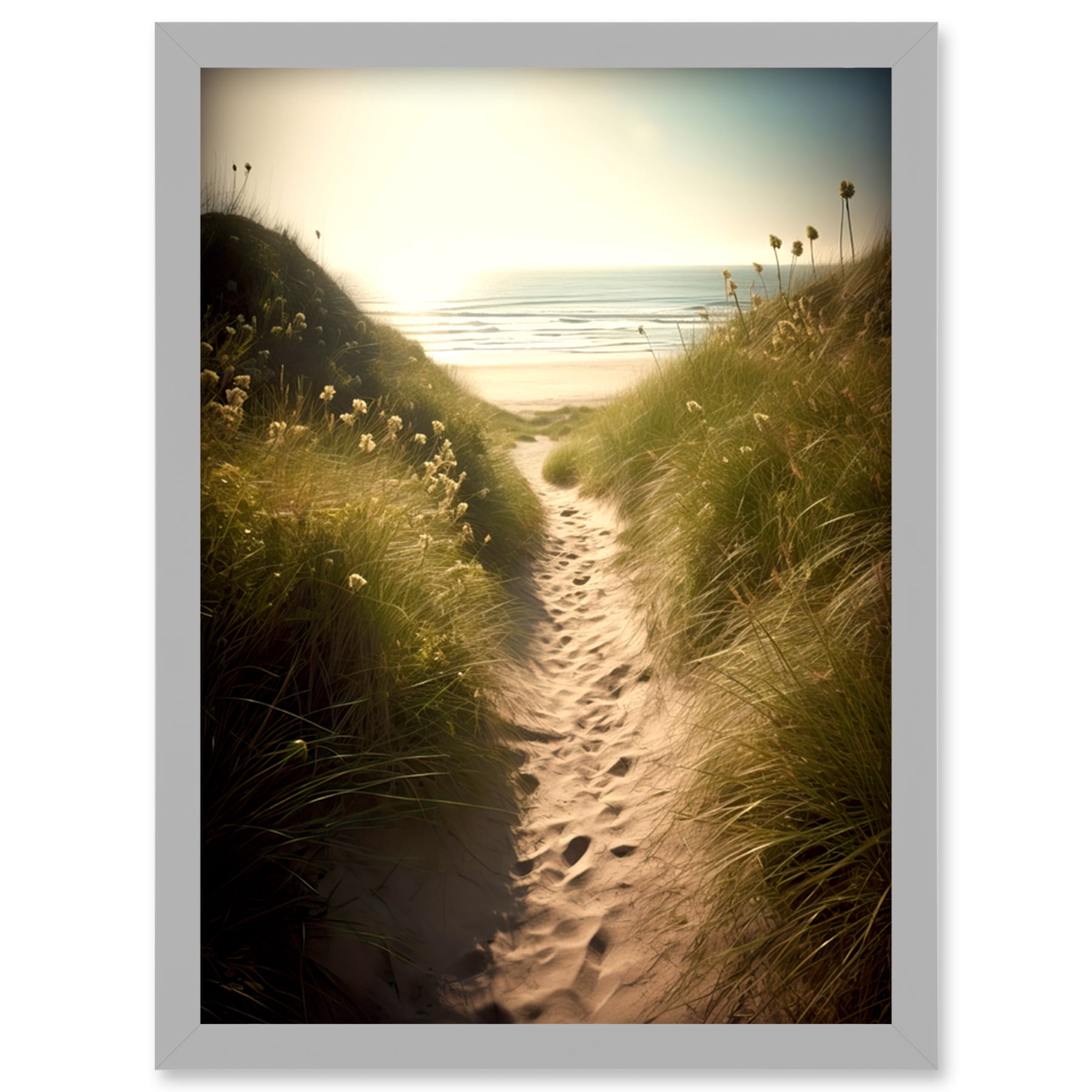 Summer Beach Path Photograph Bright Sunny Sandy Coastal Landscape ...