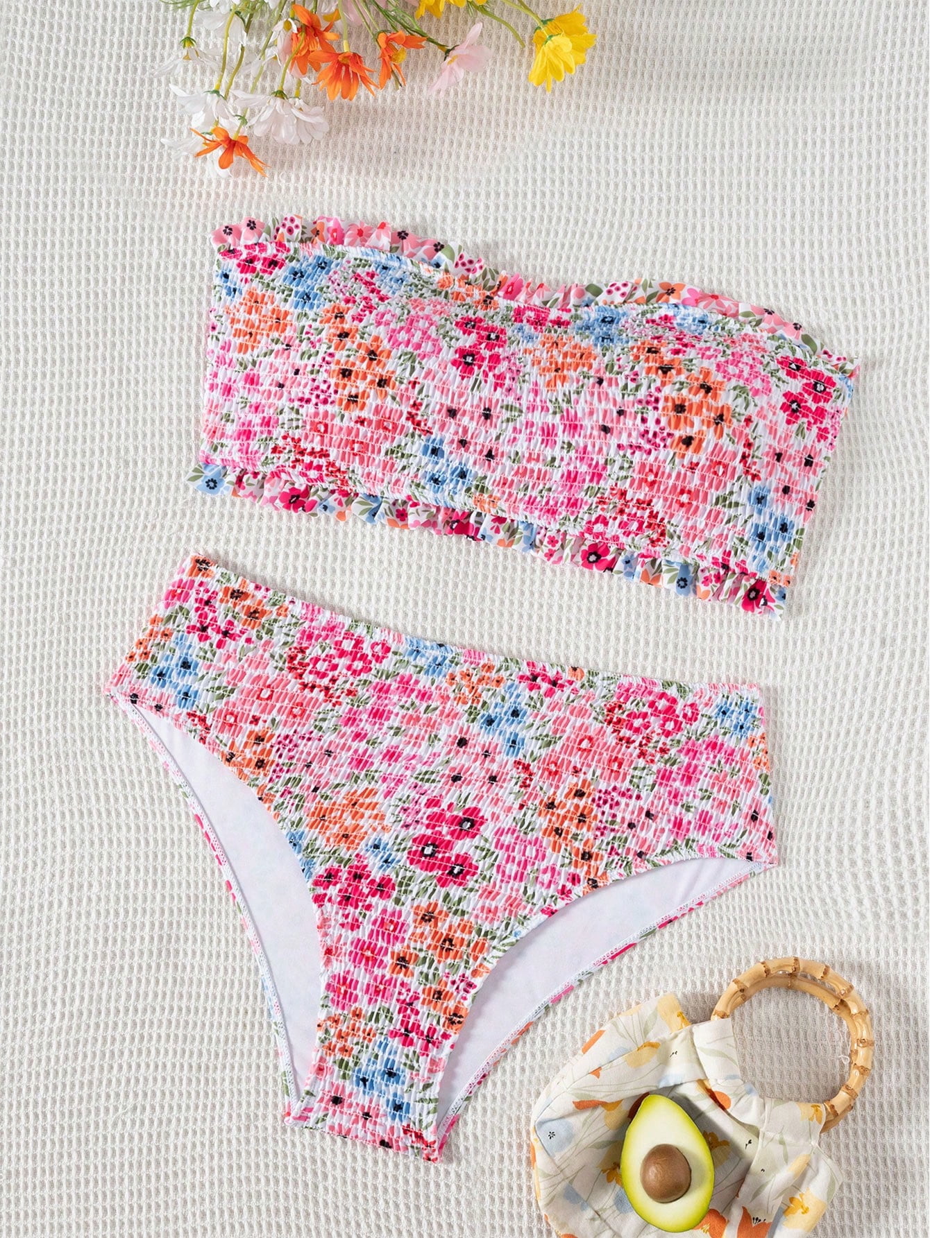 Summer Beach Plus Size Women Vacation Style Printed Bikini Set ...