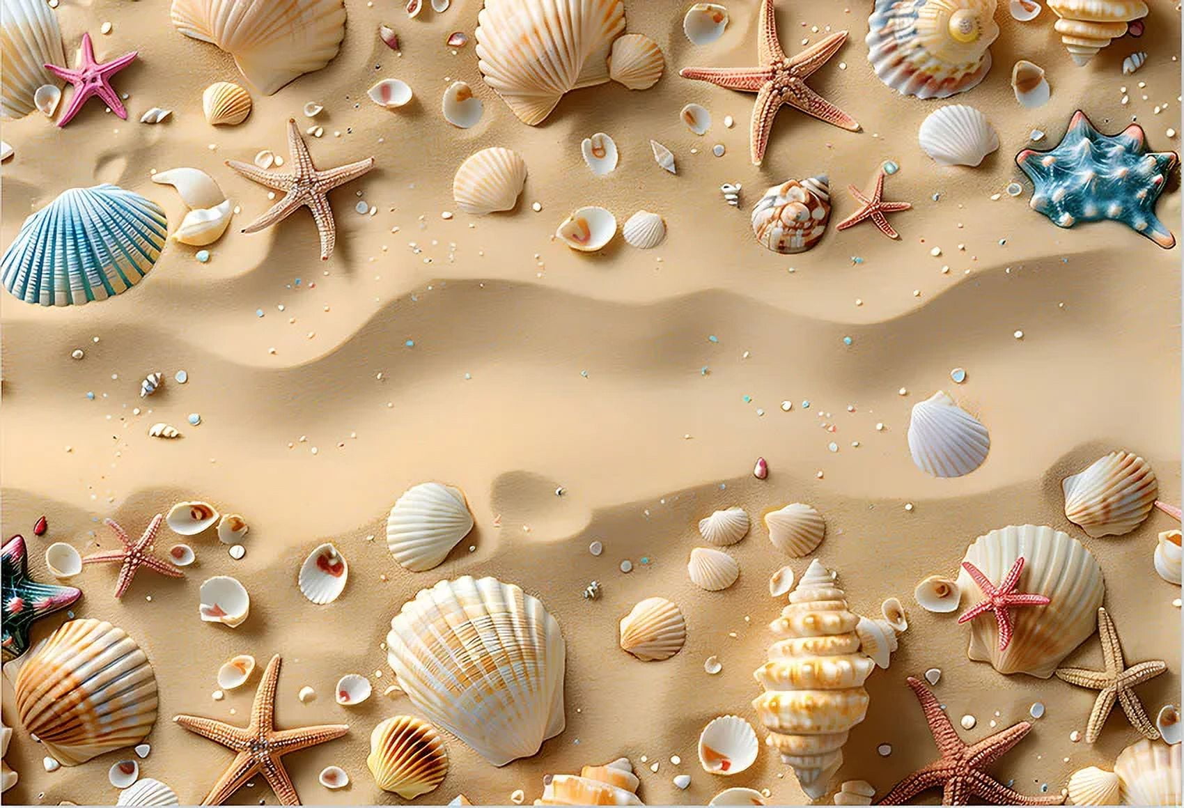 Summer Beach Sand Floor Sea Shell Kids Birthday Cake Smash Portrait r ...
