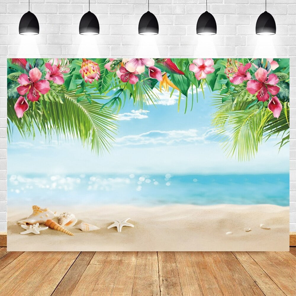 Summer Beach Sea Ocean Flamingo Photography Backdrops Sky Seaside ...