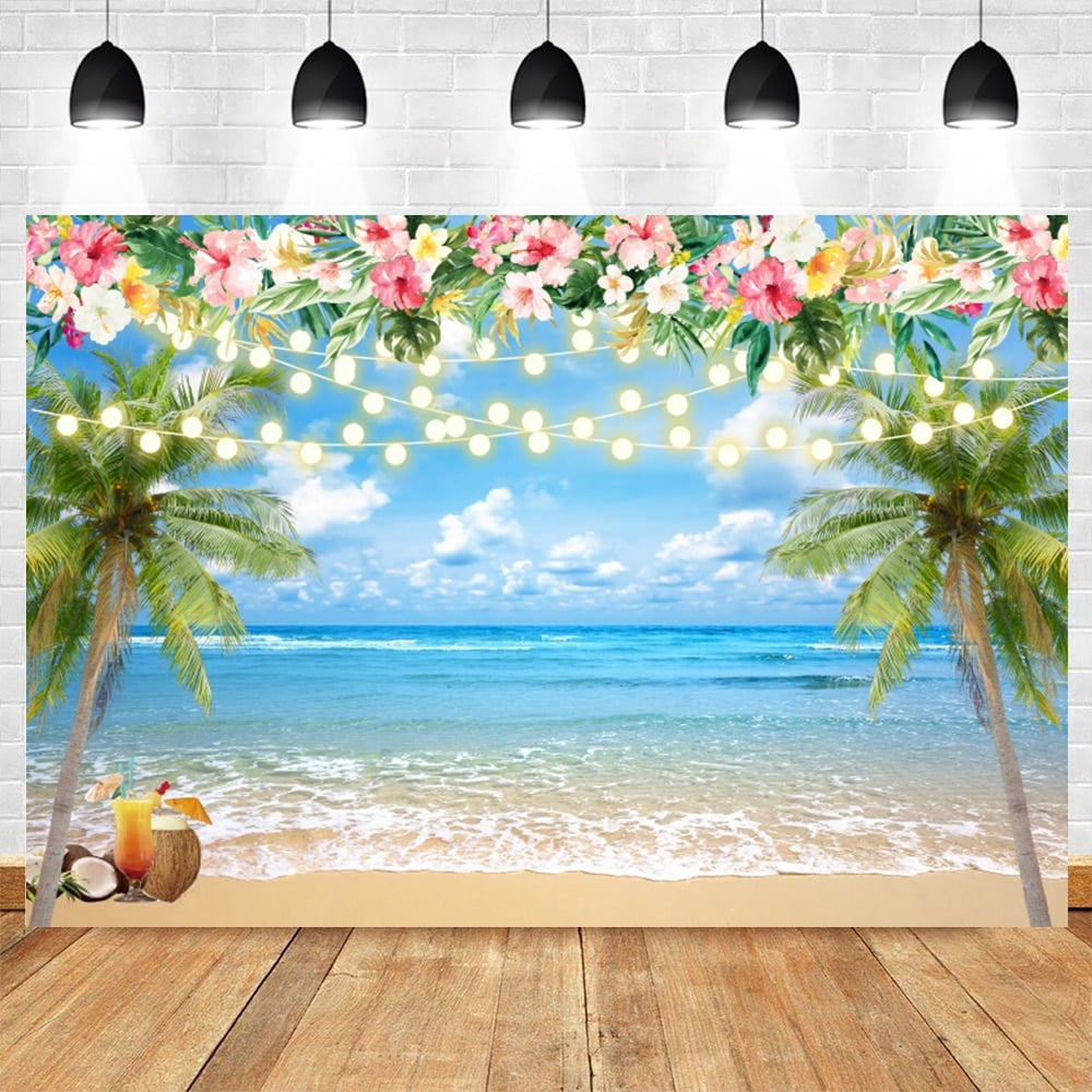 Summer Beach Sea Ocean Flamingo Photography Backdrops Sky Seaside ...