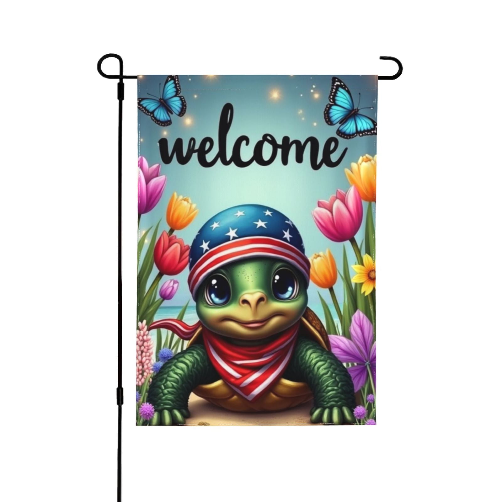 Summer Beach Sea Turtle Garden Flag 12X18 Cute Baby Sea Turtle With ...