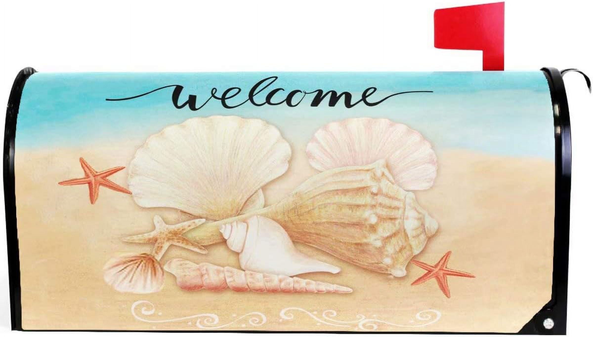 Summer Beach Seashell Starfish Mailbox Cover Magnetic Standard Size ...