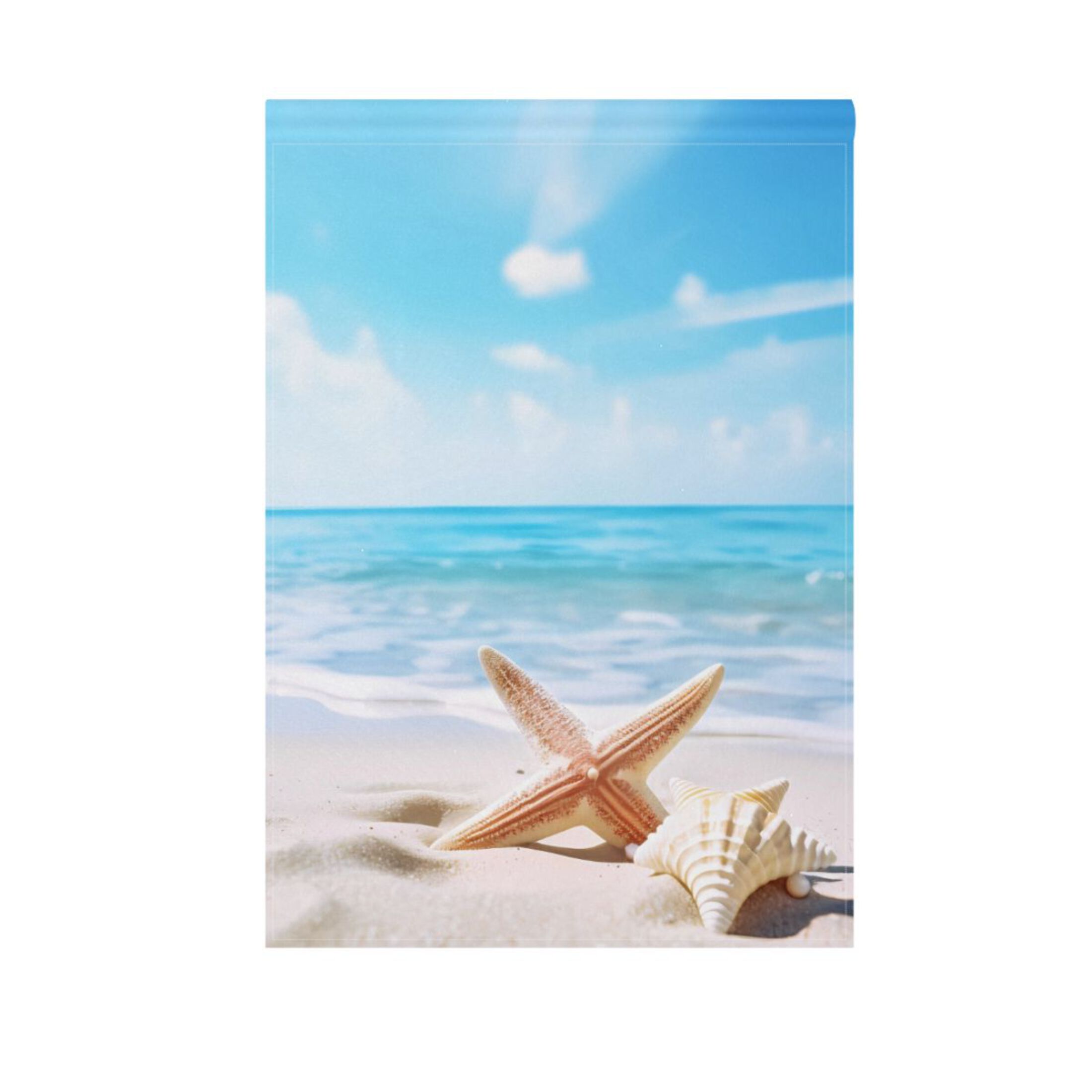 Summer Beach Sky Conch Garden Flag House Banner Double Sided Outdoor ...