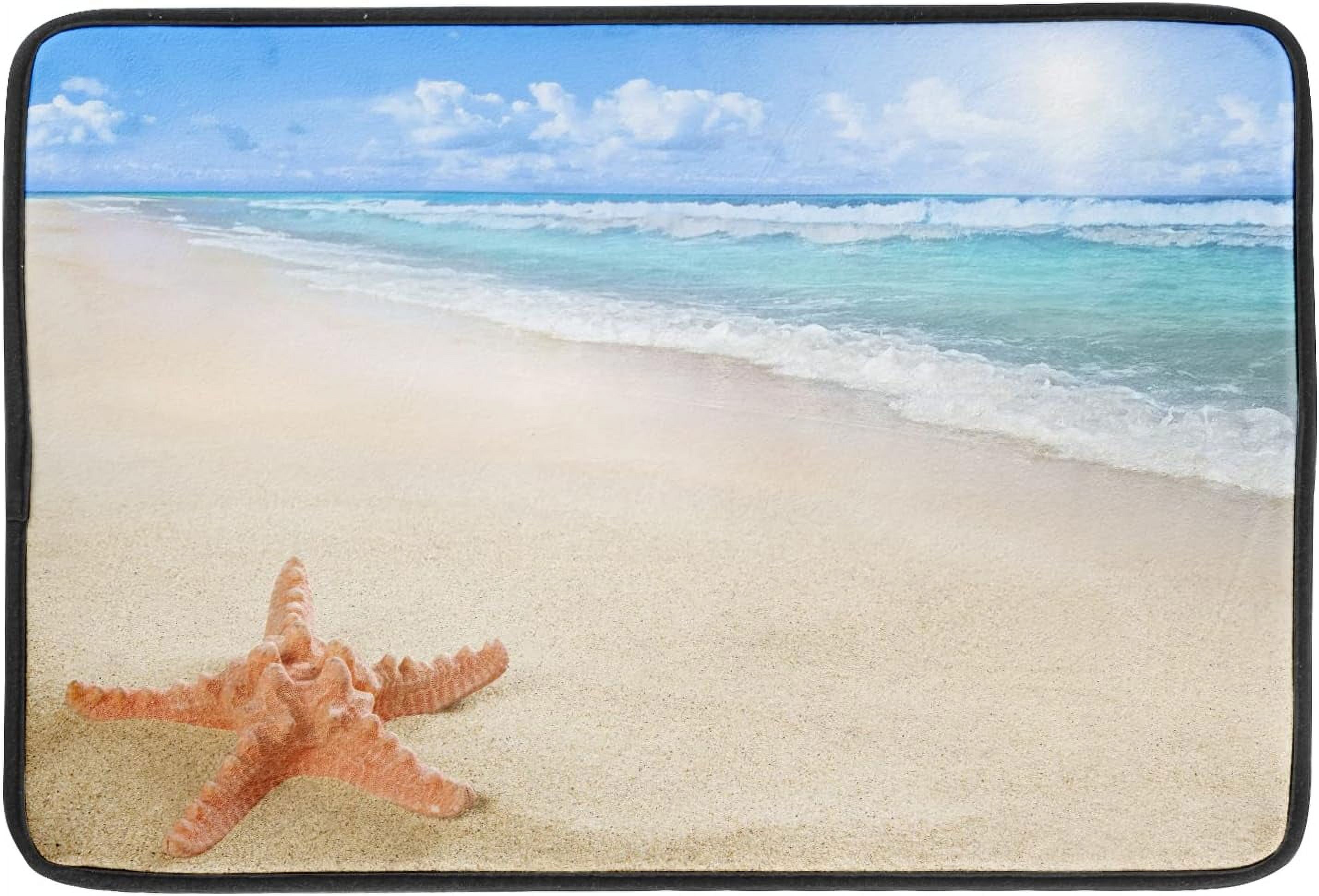 Summer Beach Starfish Dish Drying Mat 18x24in for Kitchen Ocean Sea ...