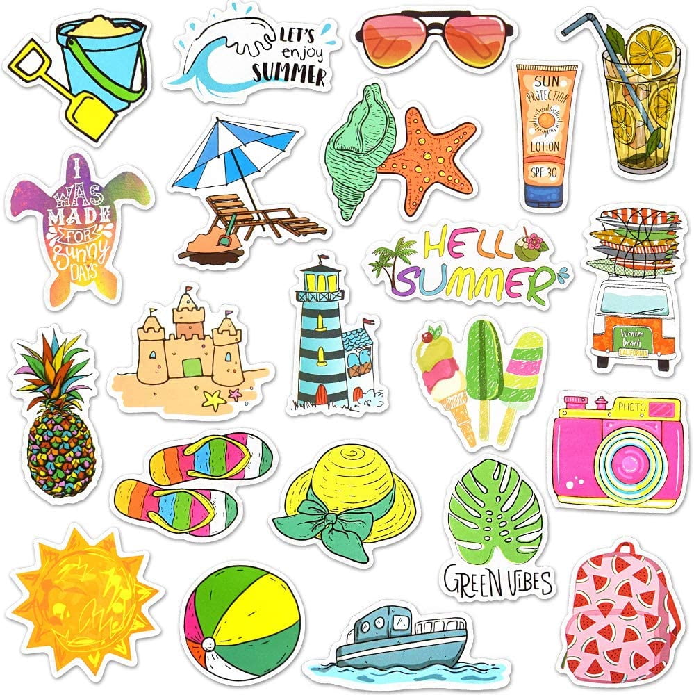 Summer Beach Stickers for Hydroflasks Cute Stickers for Kids Laptop ...