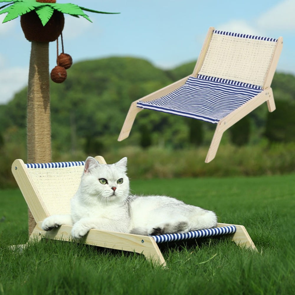 Summer Beach-Style Cat Bed, Multi-Seasonal Cat Shelter, Lounge Chair ...