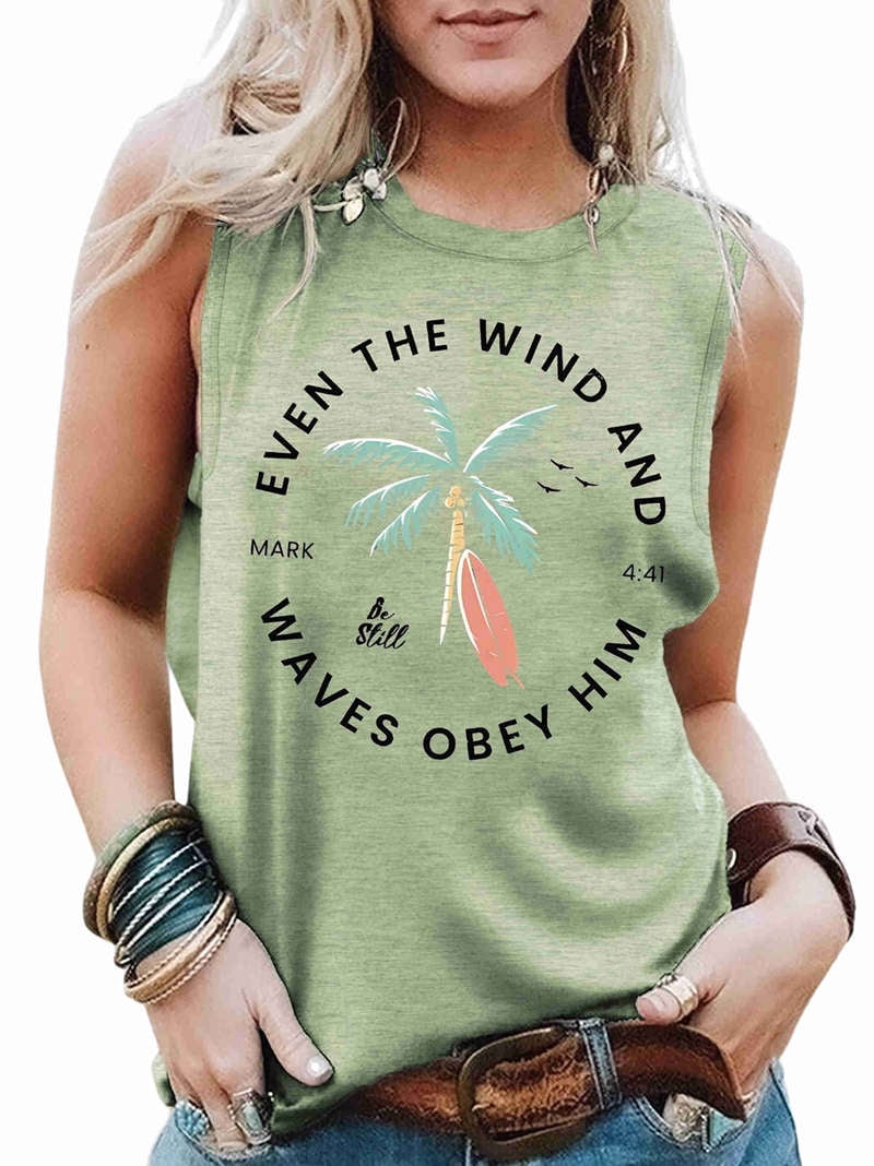 Summer Beach Tank Tops for Women Olive Green Vest (Color Picture and ...