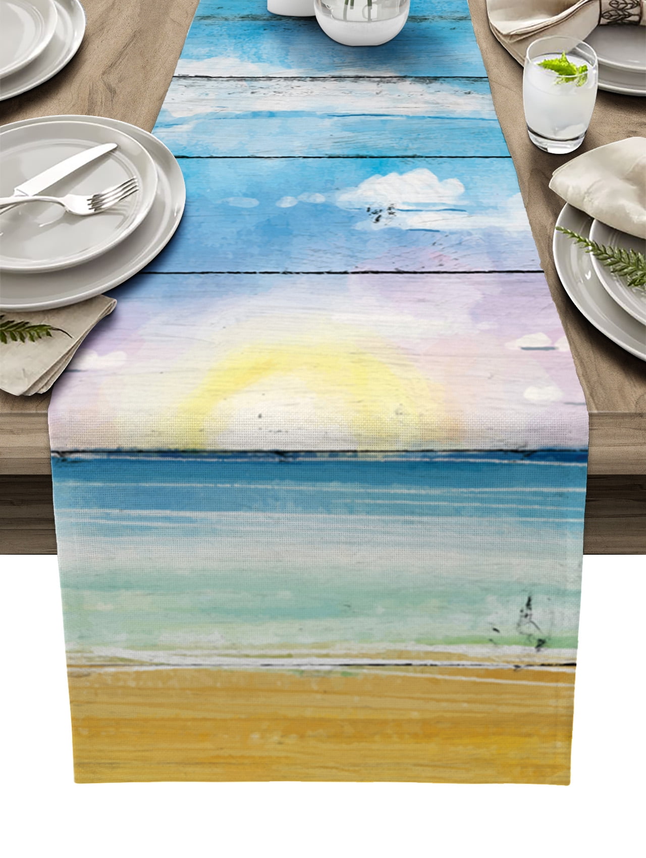 Summer Beach Texture Table Runner ration Home r Dinner Table ration ...