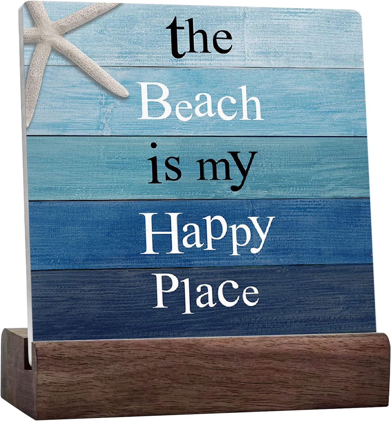 Summer Beach Theme Ceramic Desk Sign The Beach Is My Happy Place Sign ...
