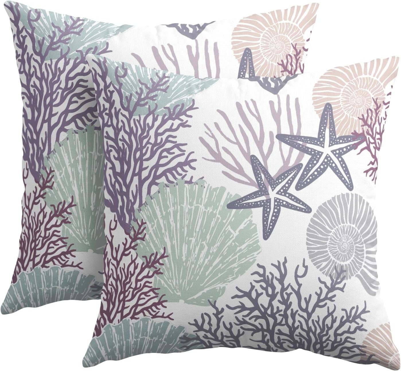 Summer Beach Theme Ocean Pillow Covers 20x20 Inch Set of 2 Nautical ...