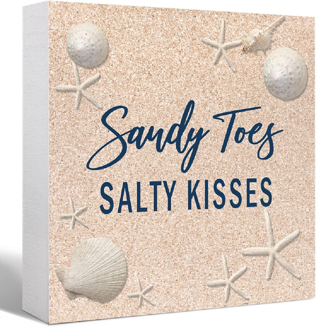 Summer Beach Theme Wood Box Sign Sandy Toes Salty Kisses Starfish ...