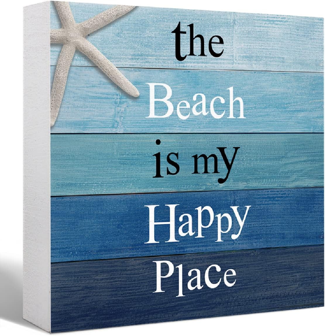 Summer Beach Theme Wood Box Sign The Beach Is My Happy Place Wooden ...