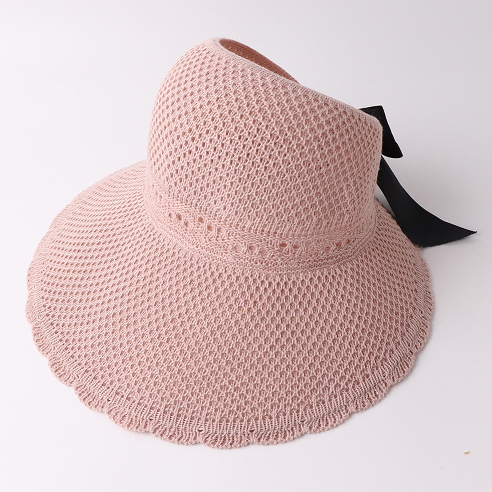 Summer Beach Top Able Open Hat Wide Visor Roll Fold Sun Up Cap Women ...