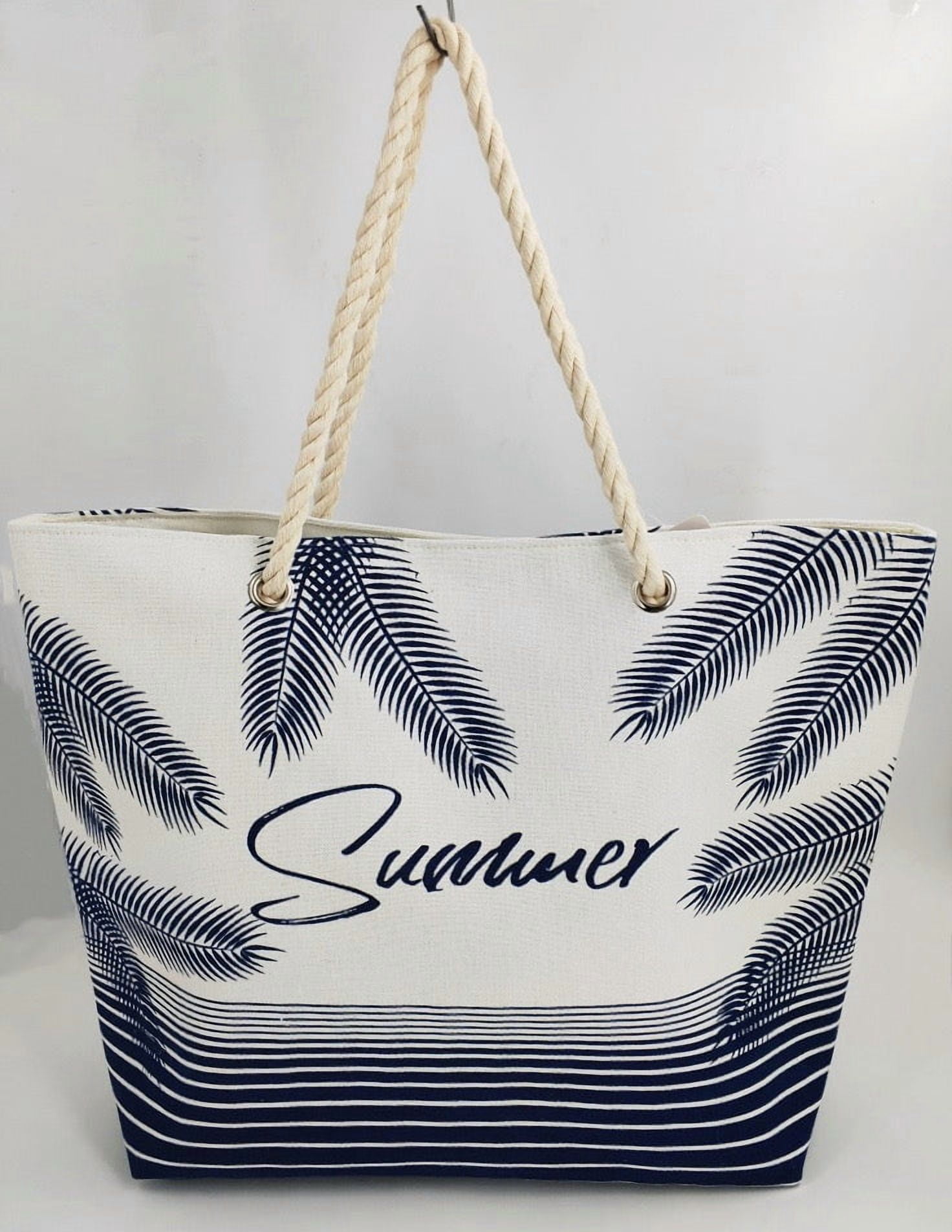 Summer Beach Tropical Canvas Tote Bag - Grey -19 Inch x 15 Inch - Women ...