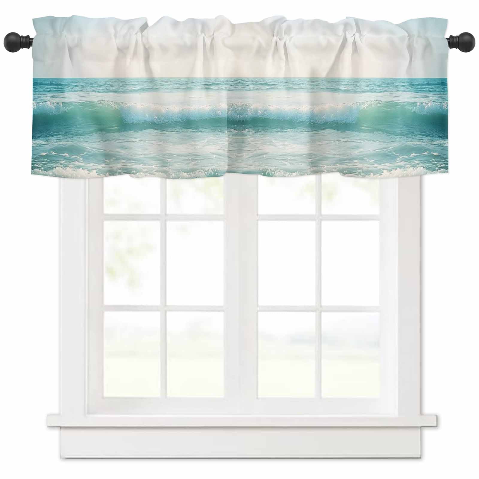 Summer Beach Valances for Windows Farmhouse Kitchen Curtains Valances ...