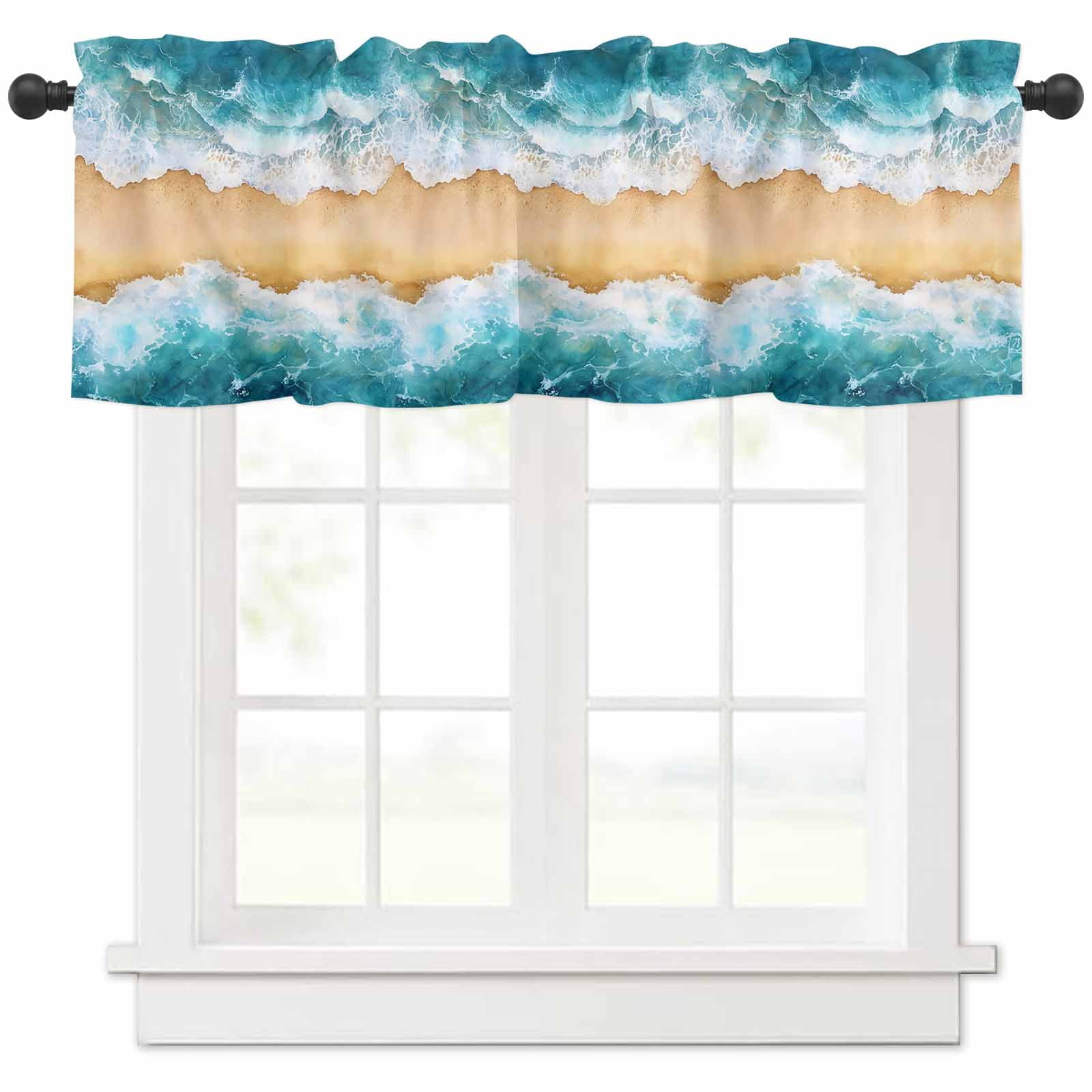 Summer Beach Valances for Windows Farmhouse Kitchen Curtains Valances ...