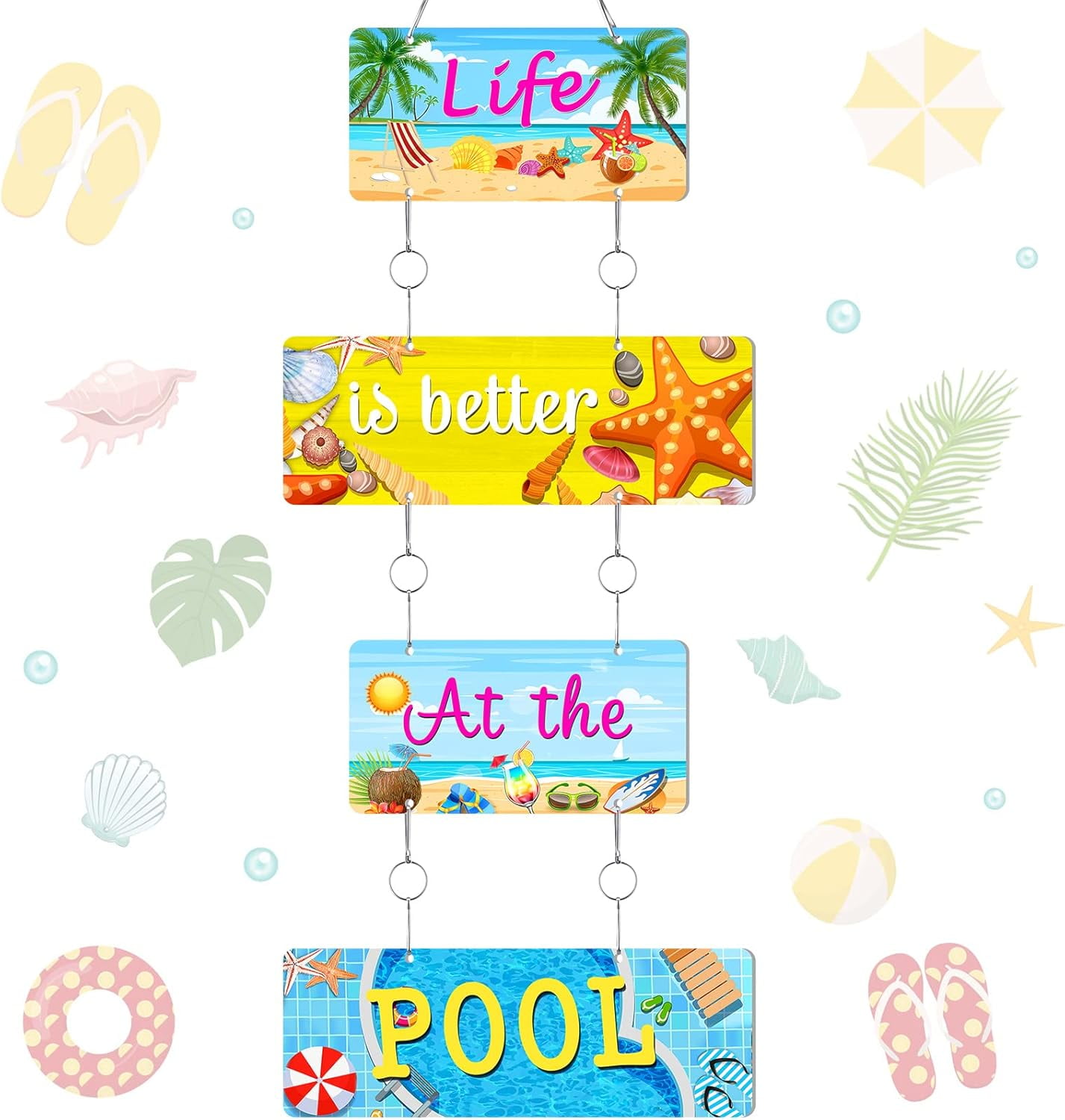 Summer Beach Wall Decor Welcome to Paradise Sign Patio Pool Sign Metal ...