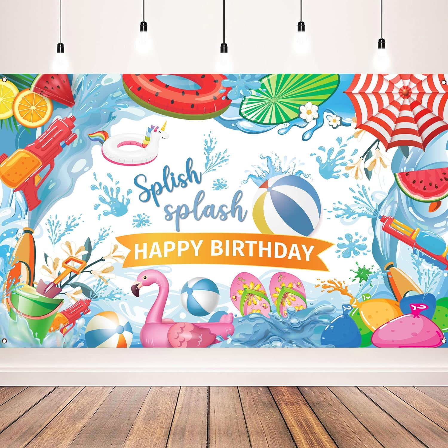 Summer Birthday Party Decorations, Splish Splash Happy Birthday Pool ...