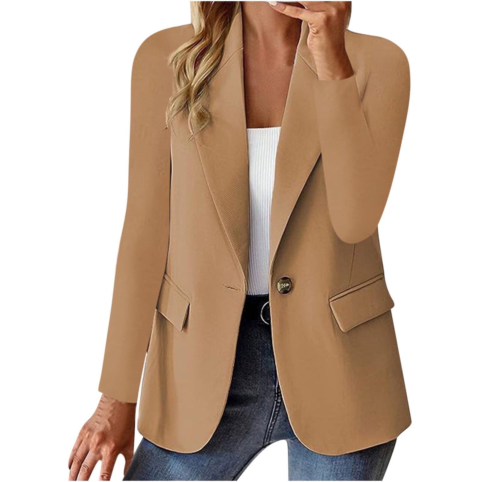Summer Blazers for Women Lightweight Dressy Casual Blazers Open Front ...