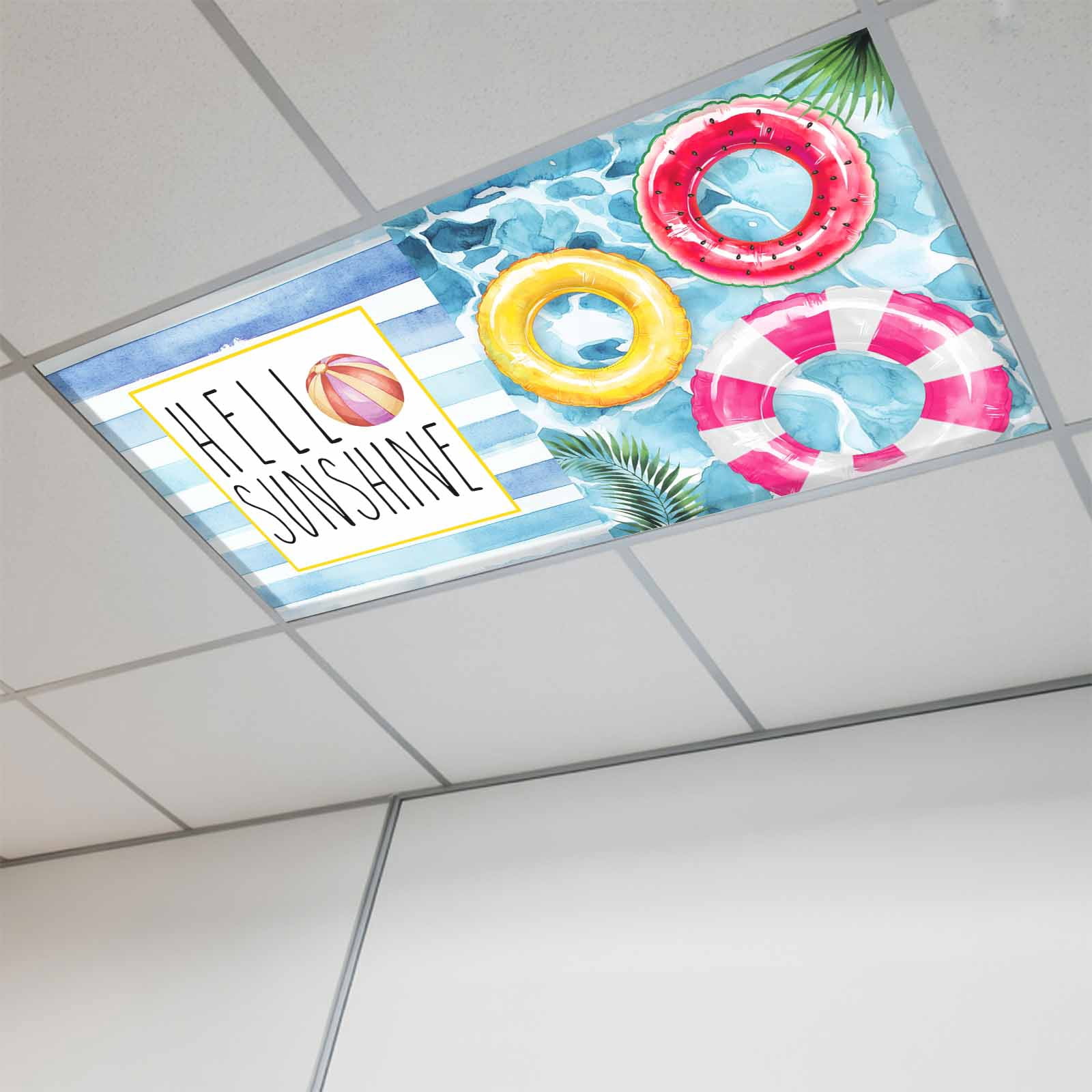 Summer Blue Pool Magnetic Fluorescent Light Covers for Ceiling Lights ...