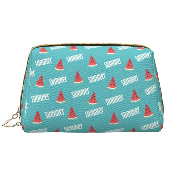 Summer Blue Watermelon Makeup Bag, Large Capacity Cosmetic Bag Portable ...