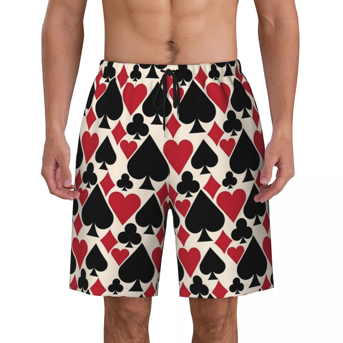 Summer Board Shorts Men's Poker Cards Playing Card Suits Pattern Board ...