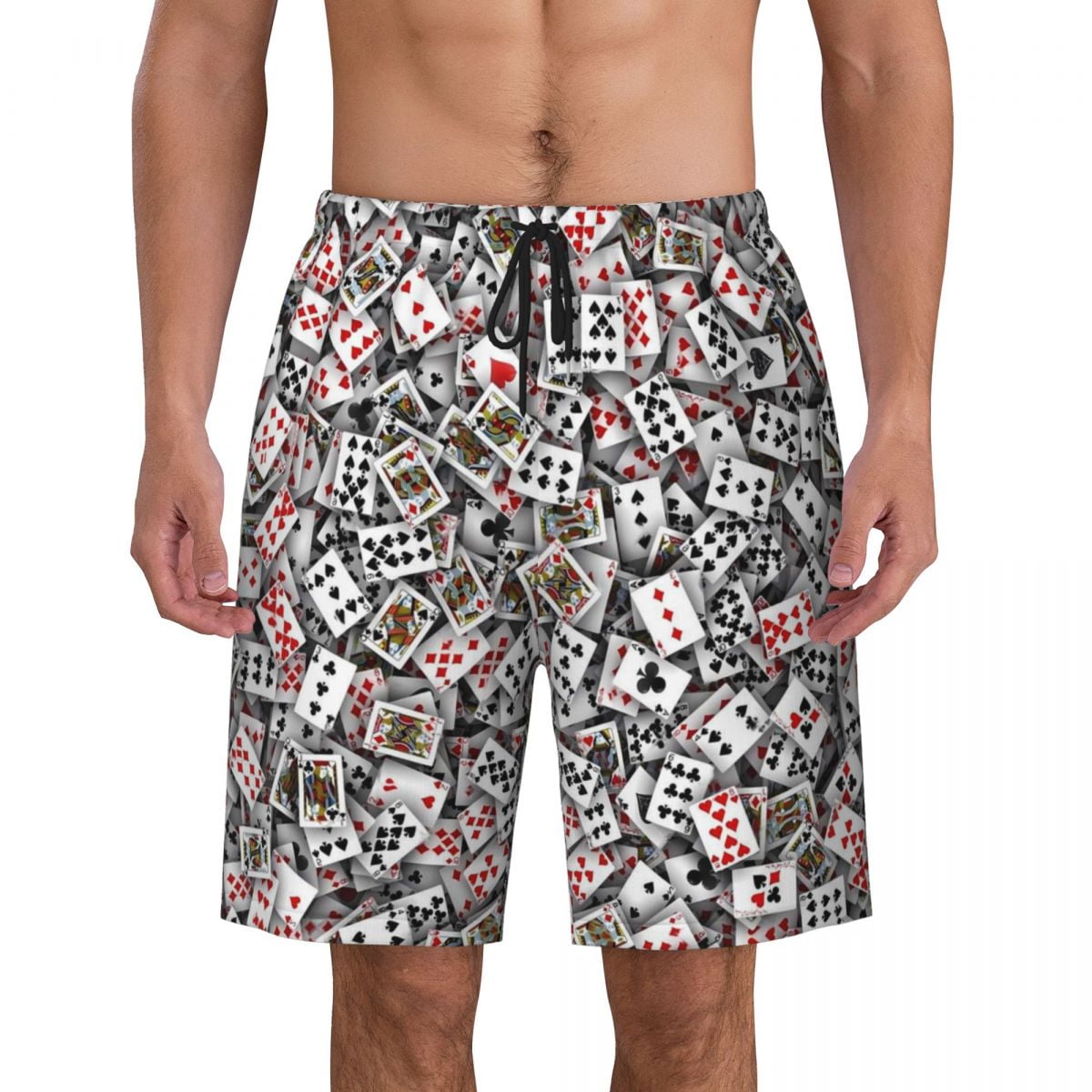 Summer Board Shorts Men's Poker Cards Playing Card Suits Pattern Board ...