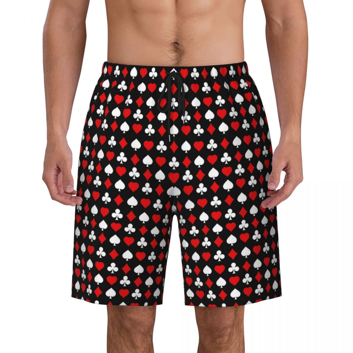 Summer Board Shorts Men's Poker Cards Playing Card Suits Pattern Board ...